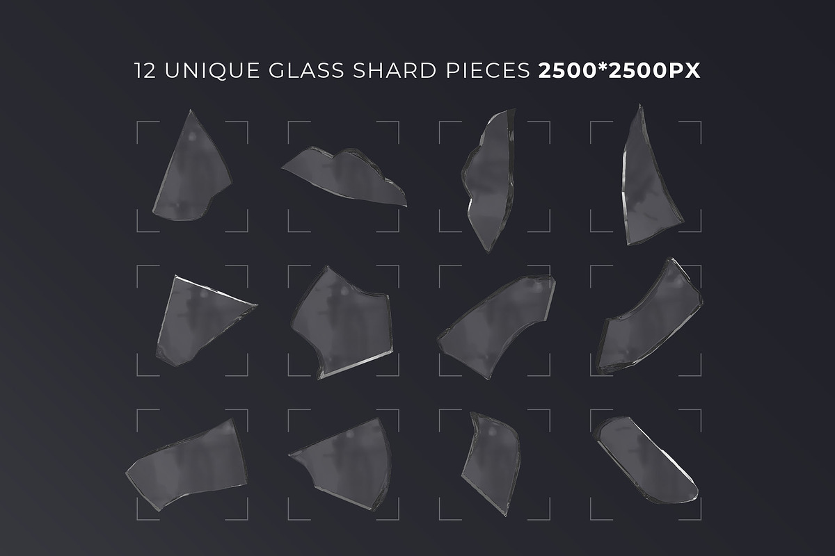 Realistic Glass Shard Overlays, an Object Graphic by DesignerCandies