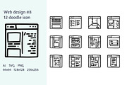 Web design 12 line doodle icon, an Outline Icon by YershovOleksandr