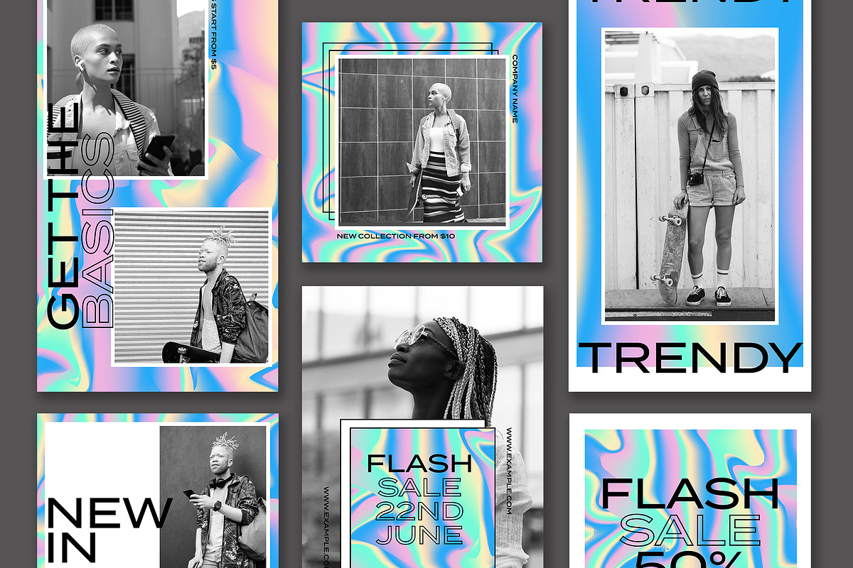 Gradient Trendy Social Media Set, a Landing Page Template by wavebreak ...