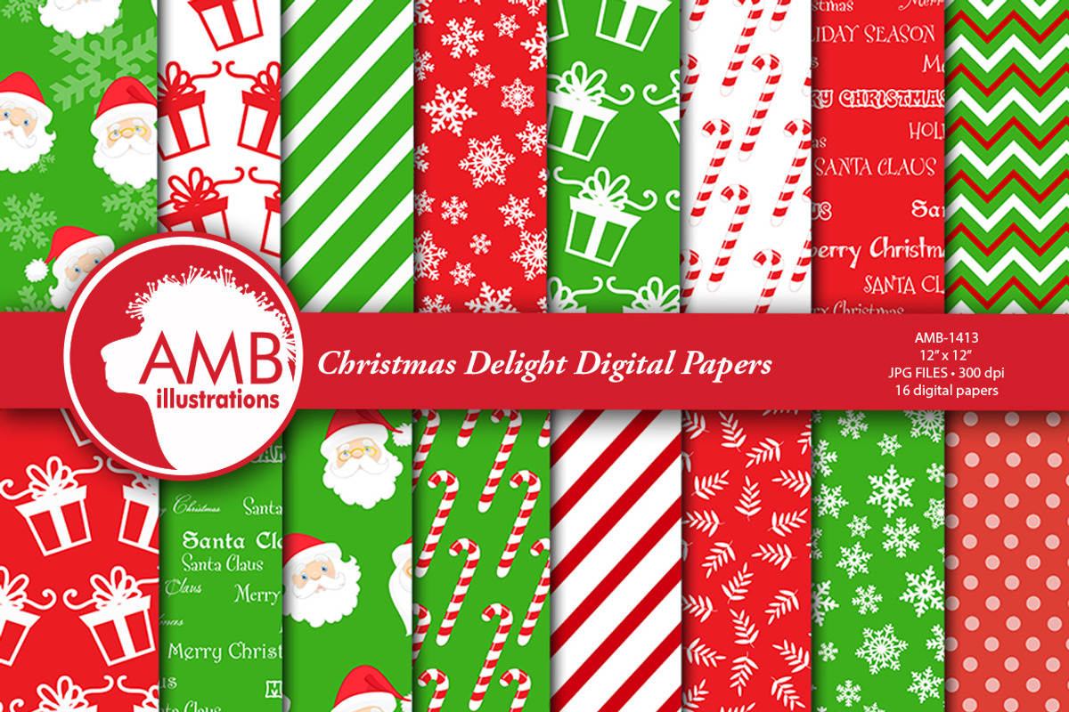 Christmas Digital Paper AMB-1413, a Pattern Graphic by AMBillustrations