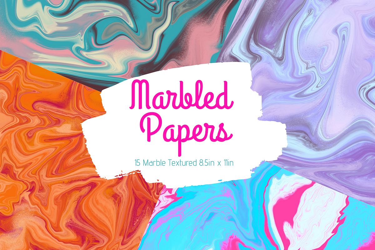 Marbled Paper Textures, a Texture Graphic by Salty North Studio