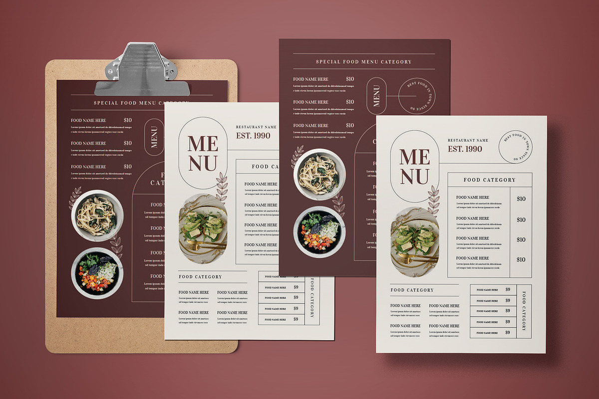 Minimalist Food Menu, a Flyer Template by graphicook