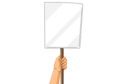 Illustration of hands with banner, a Person Illustration by incomible