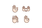 Body language signals icons set, an Outline Icon by bsd studio
