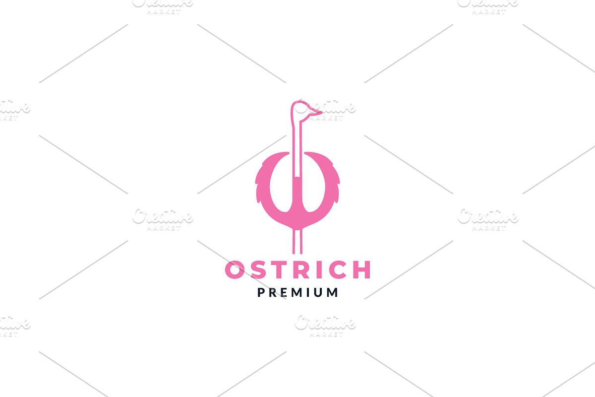 Letter O for ostrich bird logo | Creative Market