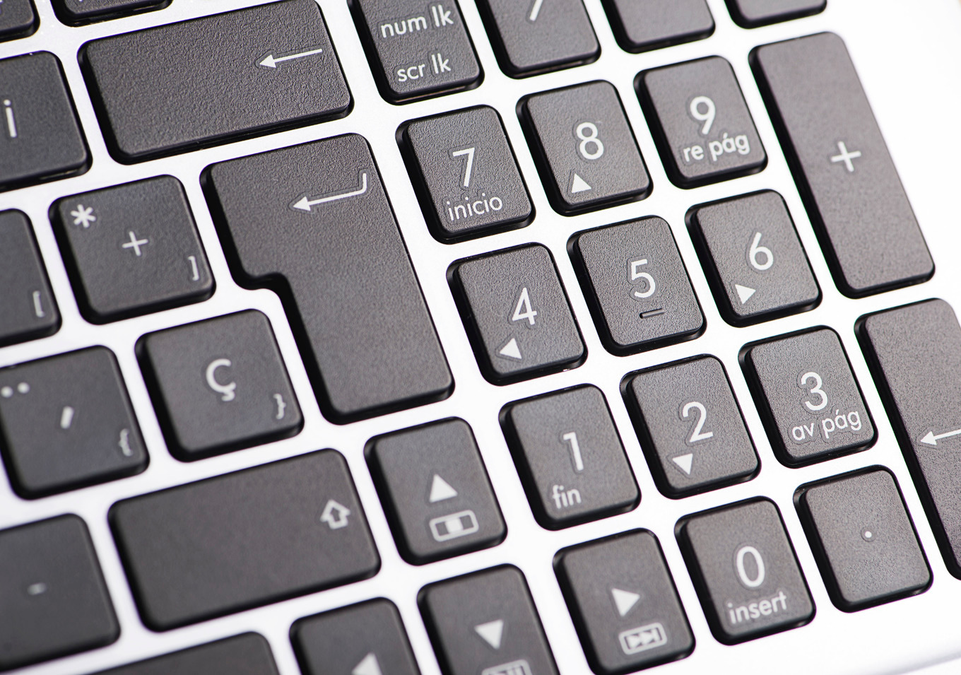 Buttons with numbers on a laptop keyboard horizontal shoot featuring ...