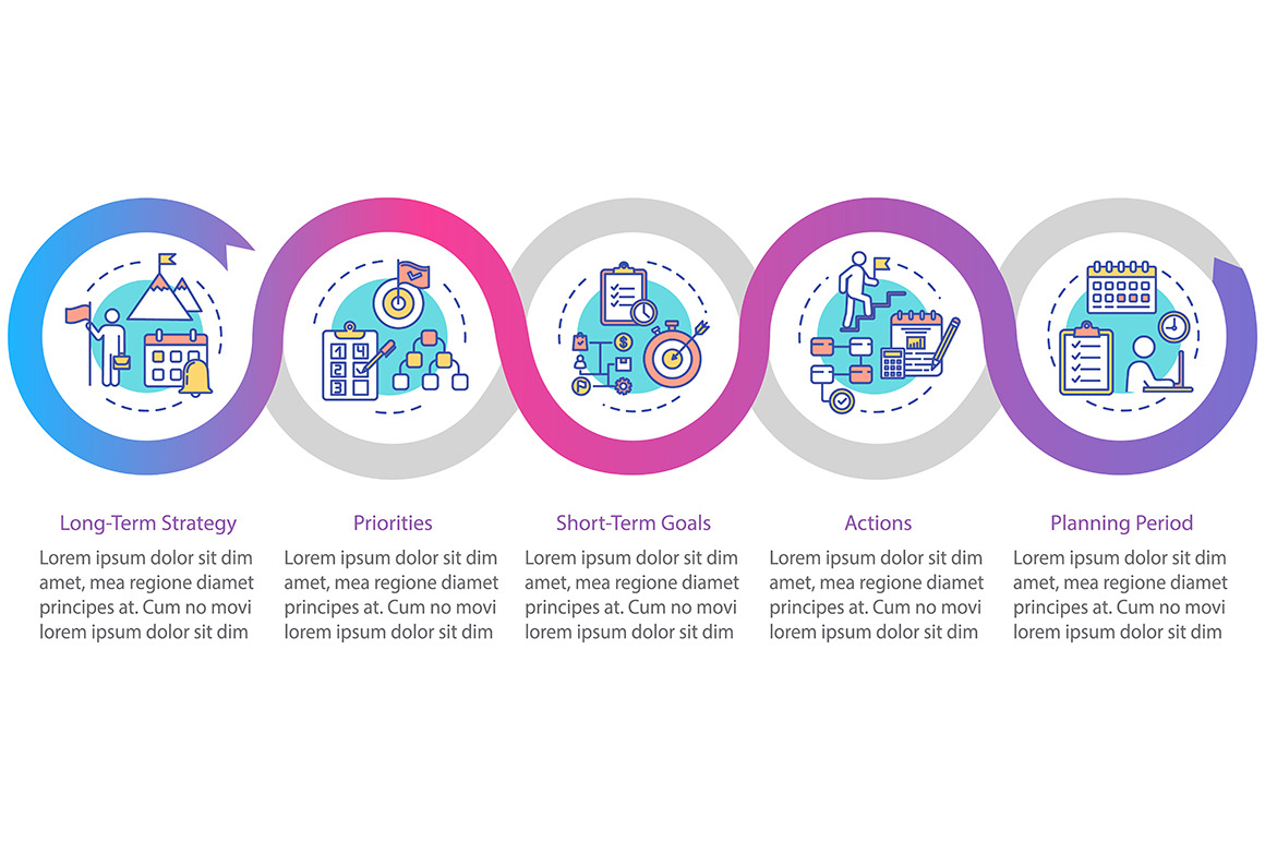 Long-term strategy infographic, a Templates & Theme by IMG Visuals