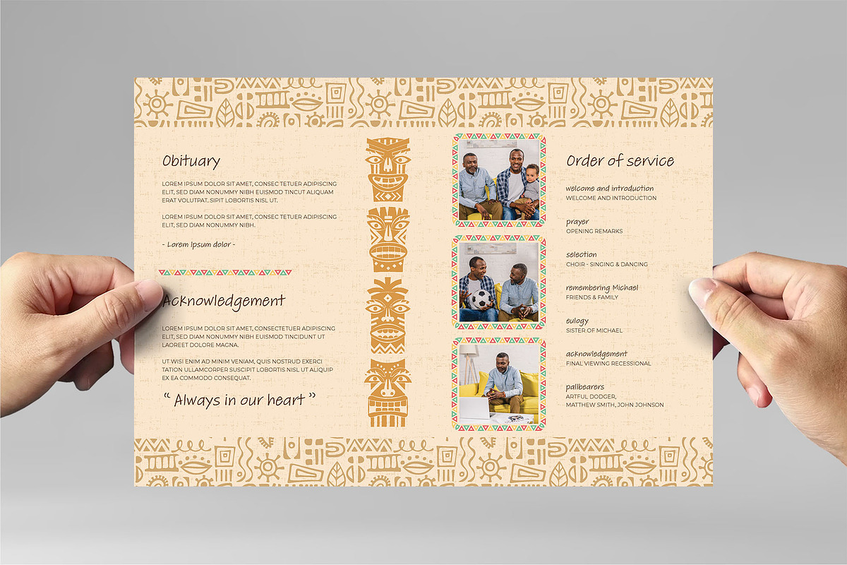 African Funeral Program Template, a Flyer Template by BrandPacks