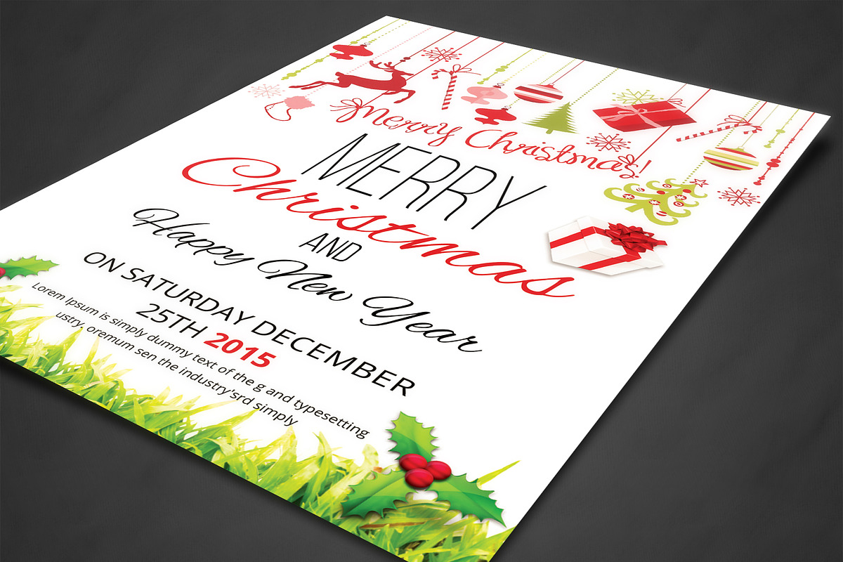Christmas Party Flyer & Invitation, a Flyer Template by AfzaalGraphics