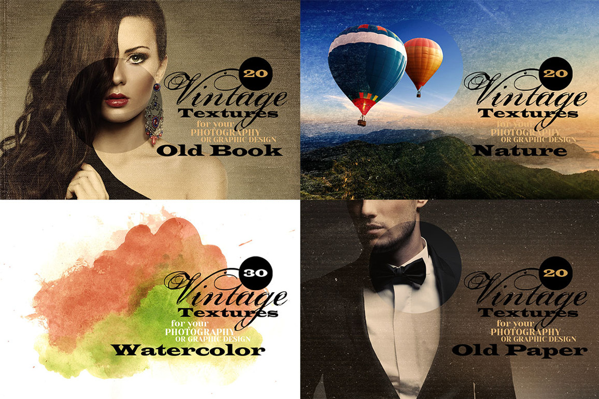90 Vintage Overlay Textures, a Texture Graphic by Cruzine