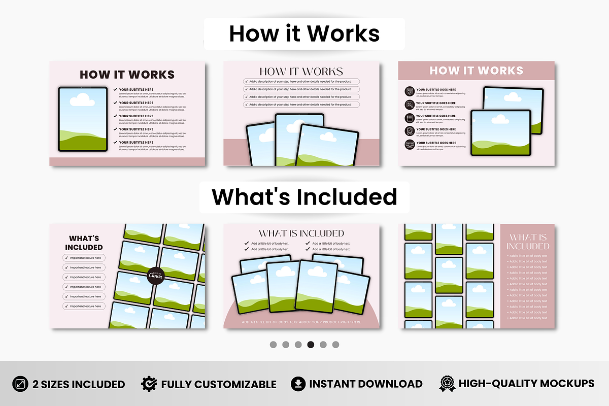 Tablet Canva Mockup Templates Bundle