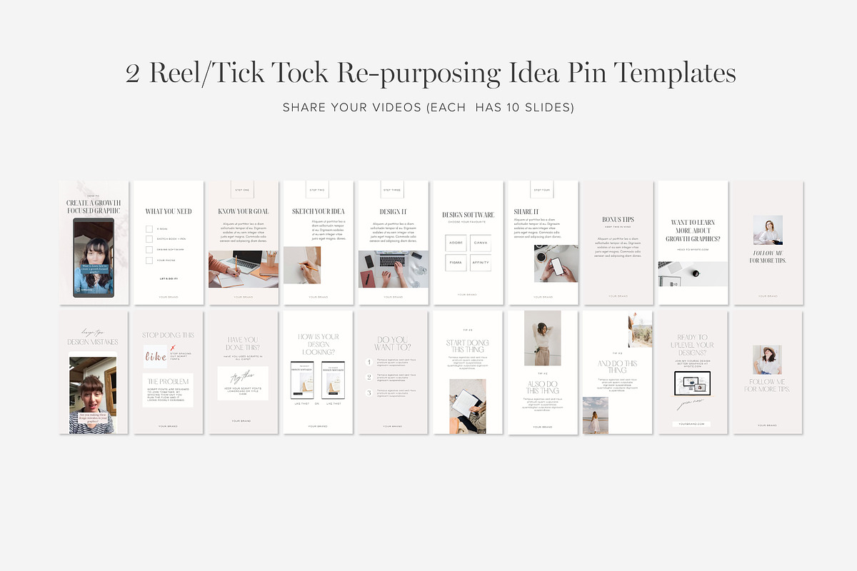 Pinterest 'Idea Pins' Canva Templates for Content