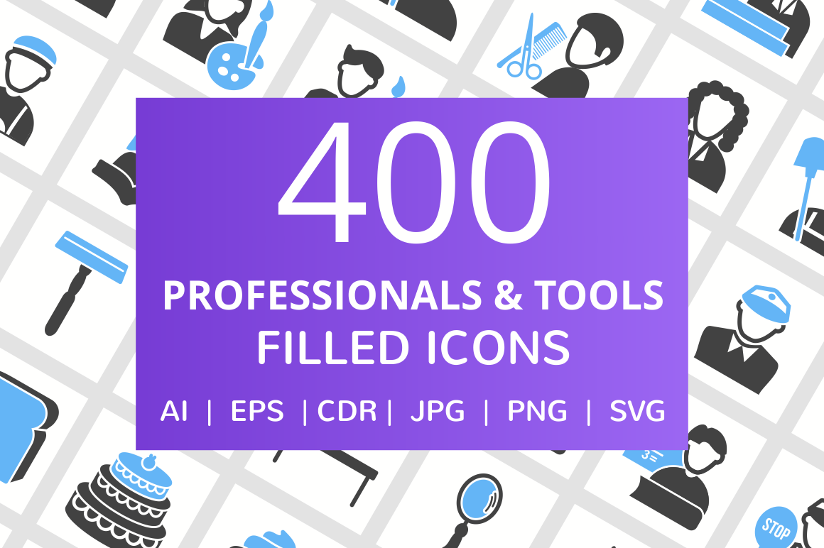 400 Professional & Tool Filled Icons | Outline Icons ~ Creative Market