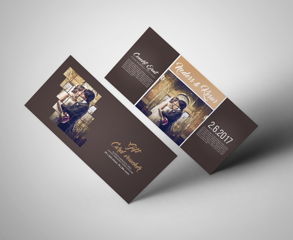 Wedding Invitation Gift voucher, a Card Template by Business Flyers
