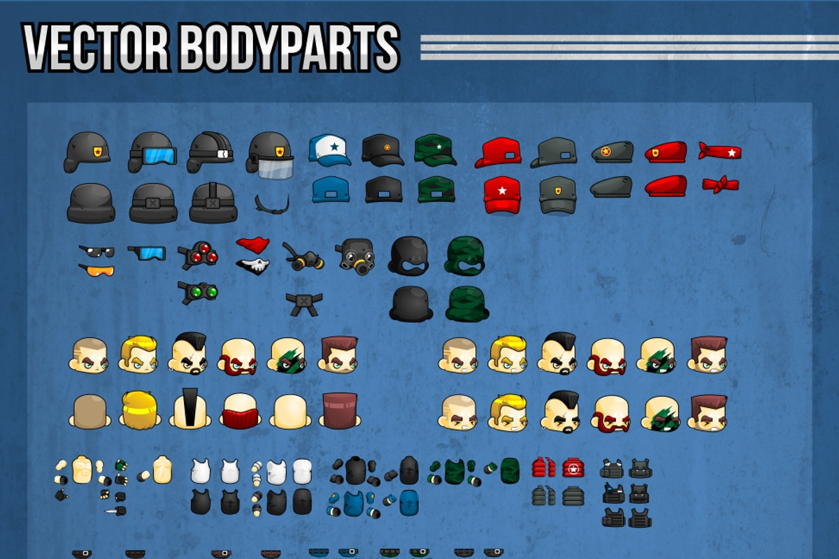 Custom Soldiers - Game Sprites, an Illustration by pzUH