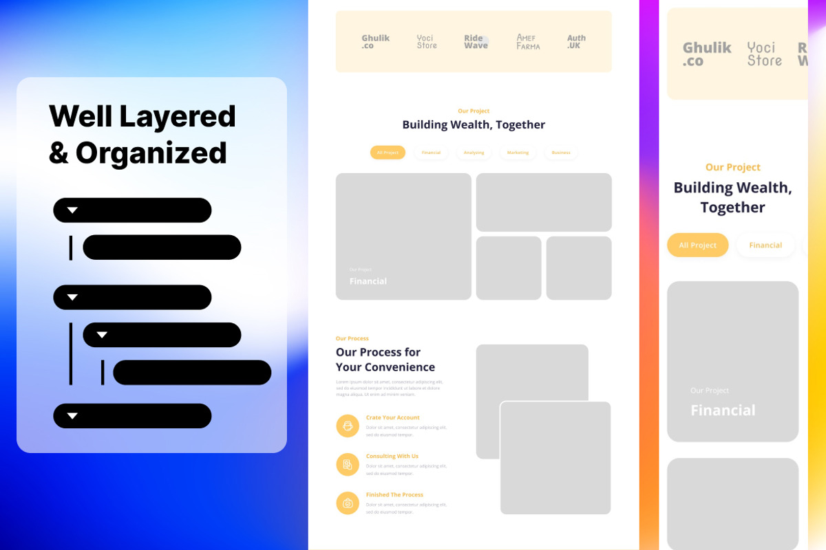 Finance Company Wireframe Website