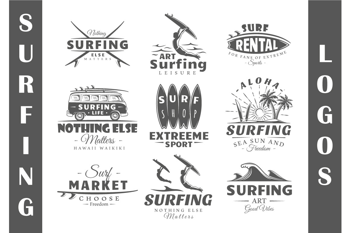 9 Surfing Logos Templates Vol.2 | Branding & Logo Templates ~ Creative ...