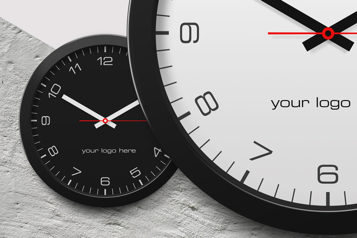 v1 Wall Clock Mockup, a Wearable Device Mockup by ArtefShop