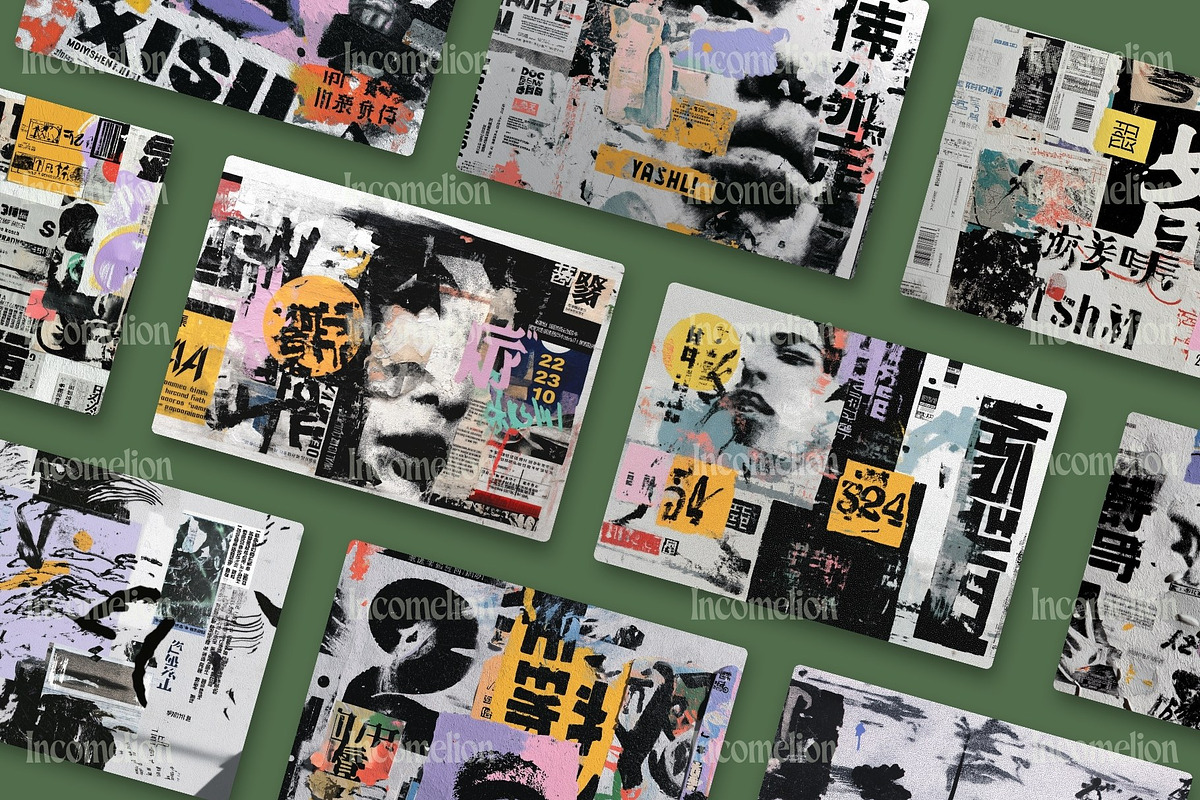 70 Japanese Collage Wallpapers, a Wallpaper Graphic by Incomelion