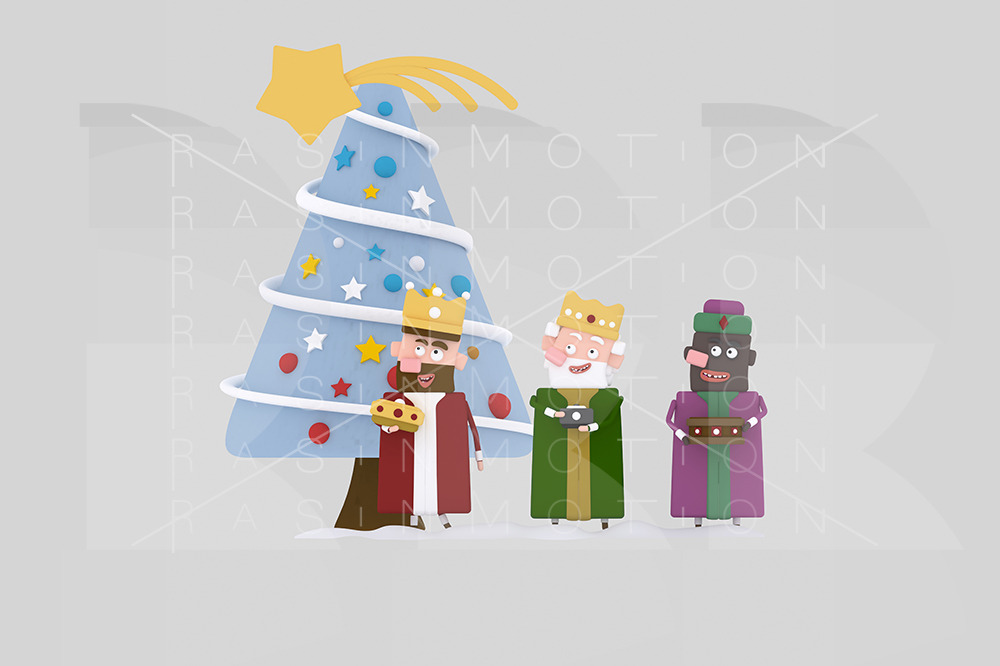 3d ilustration. 3 Magic Kings, an Illustration by rasinmotion