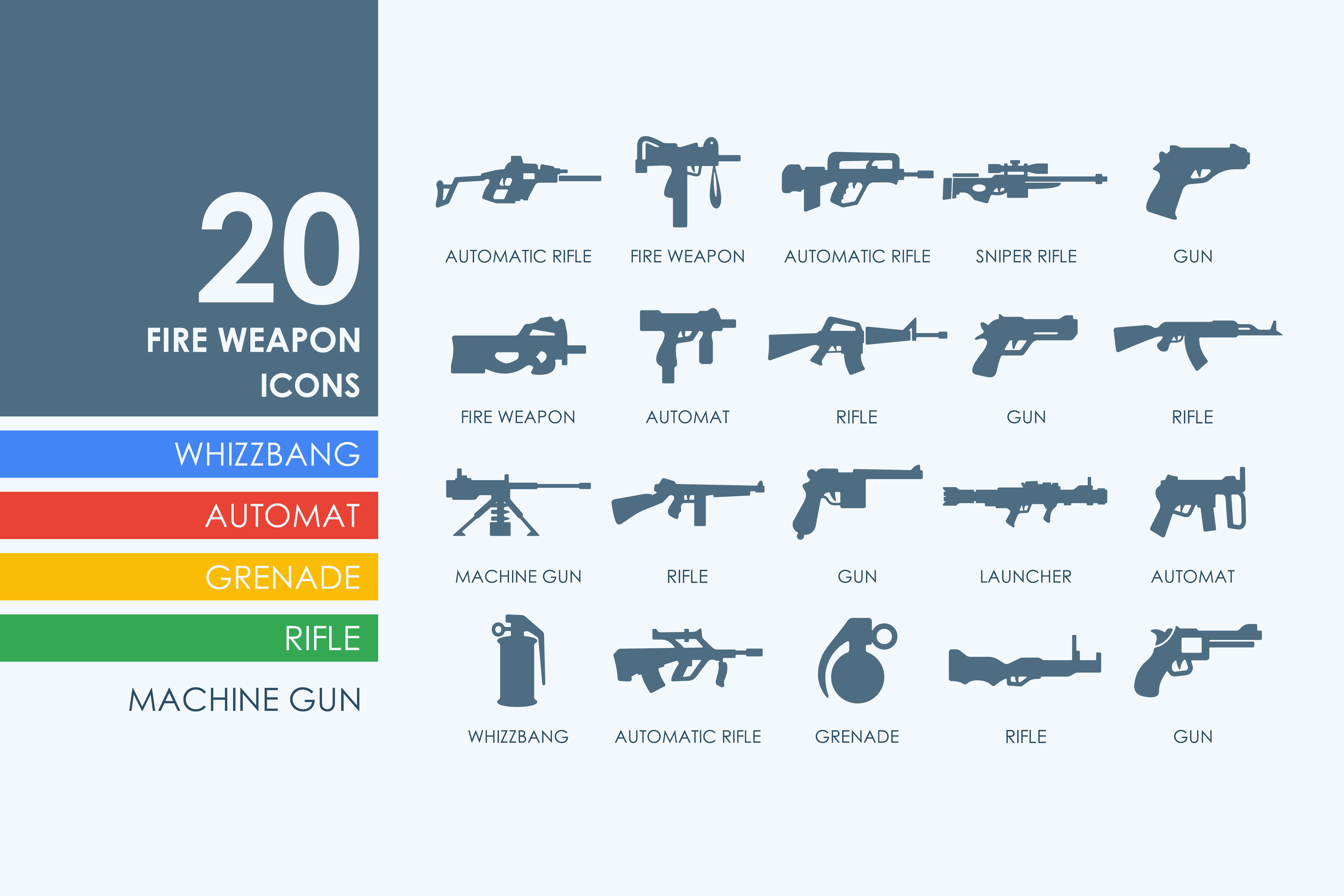 20 Firearms icons, an Icon by Palau