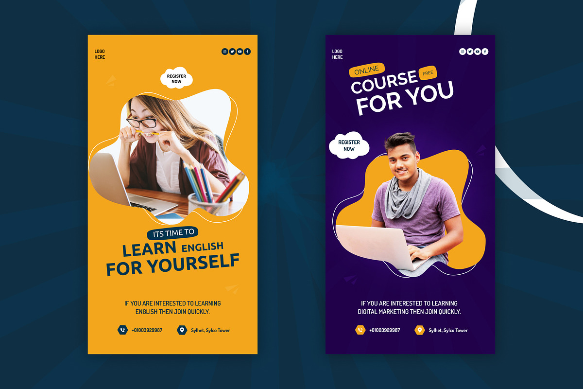 Creative School Social Figma Templates