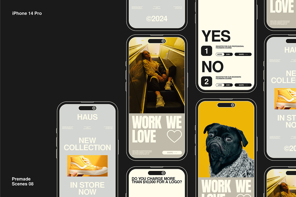 Outline Device Mockups - Vector Pack, an iPhone Mockup by Mr.Mockup™