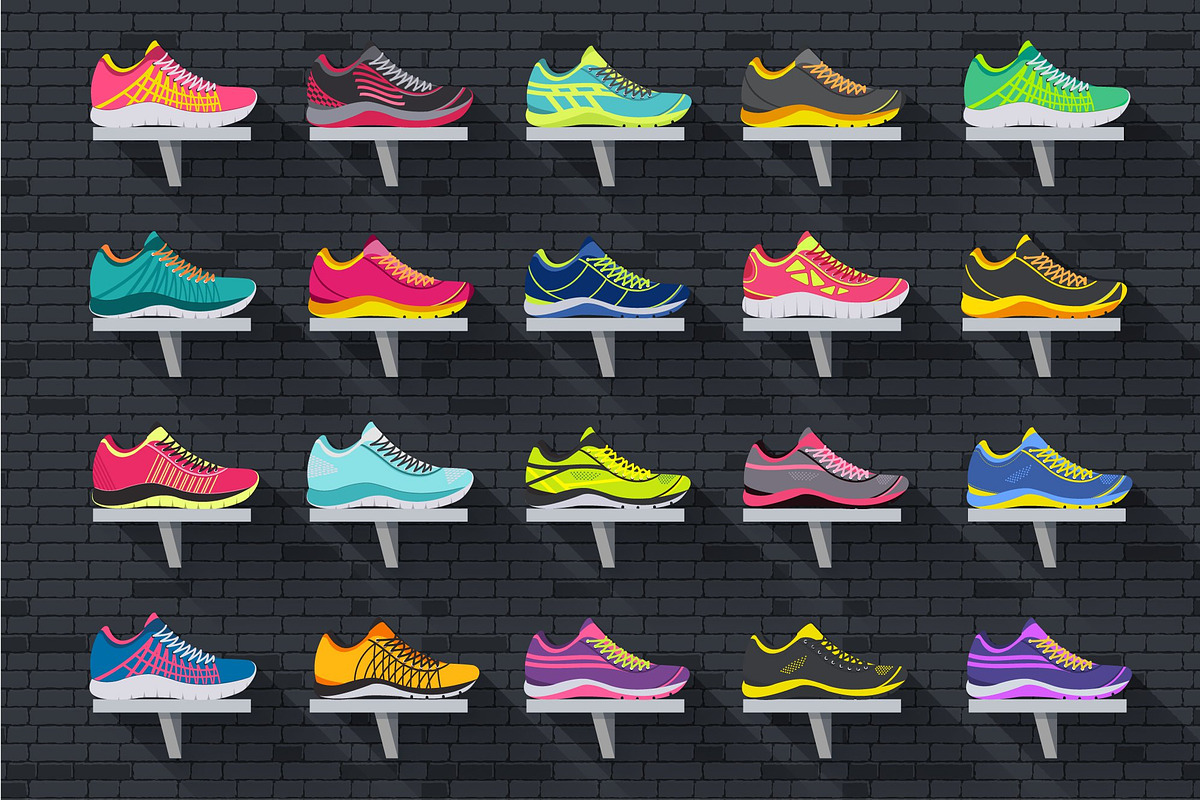 set of sneakers wear - vector, an Object Graphic by LineTale