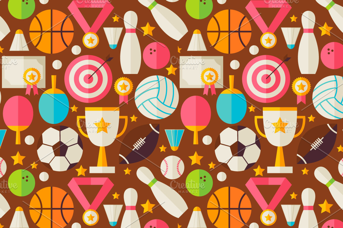 Sport Competition Seamless Patterns, a Pattern Graphic by Anna_leni ...