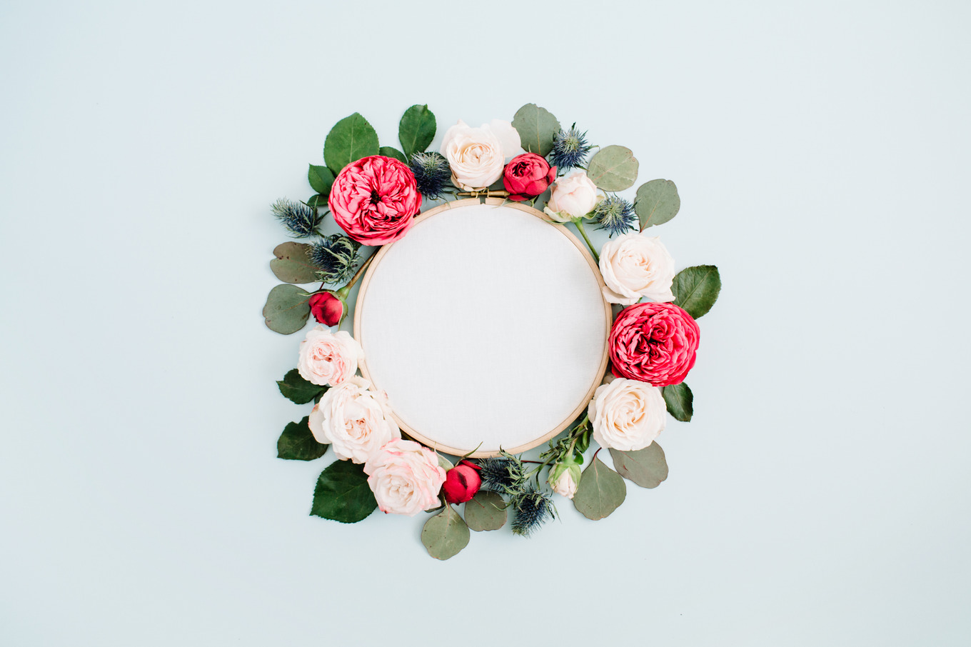 Embroidery frame with roses featuring embroidery, art, and handmade, an ...