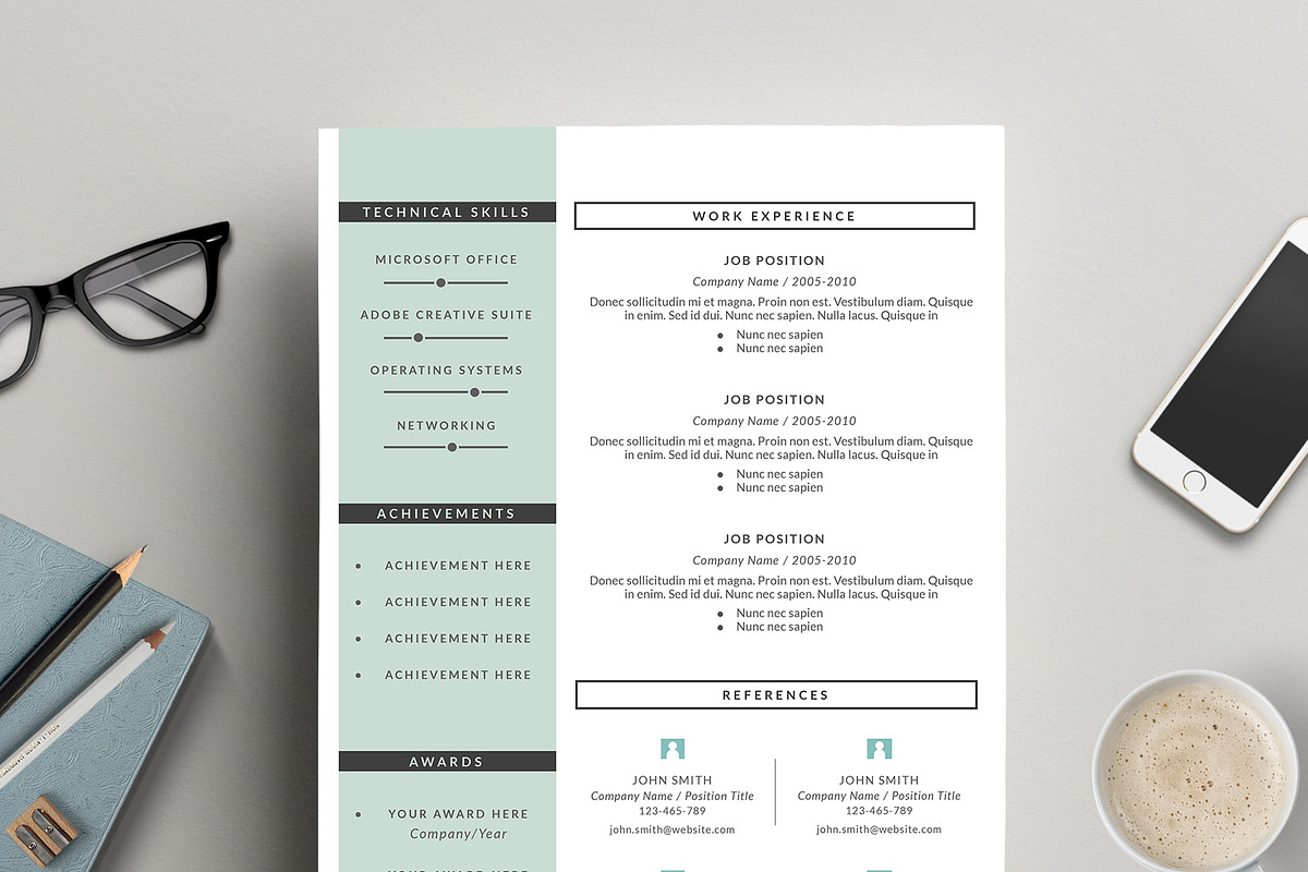 Resume Template 3 Pages, CV Template, a Resume Template by This Paper Fox