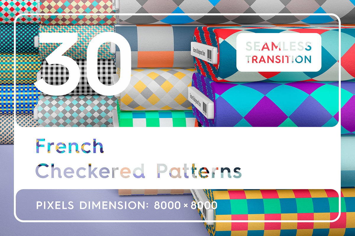 30 French Checkered Patterns, a Pattern Graphic by Textures & Backgrounds