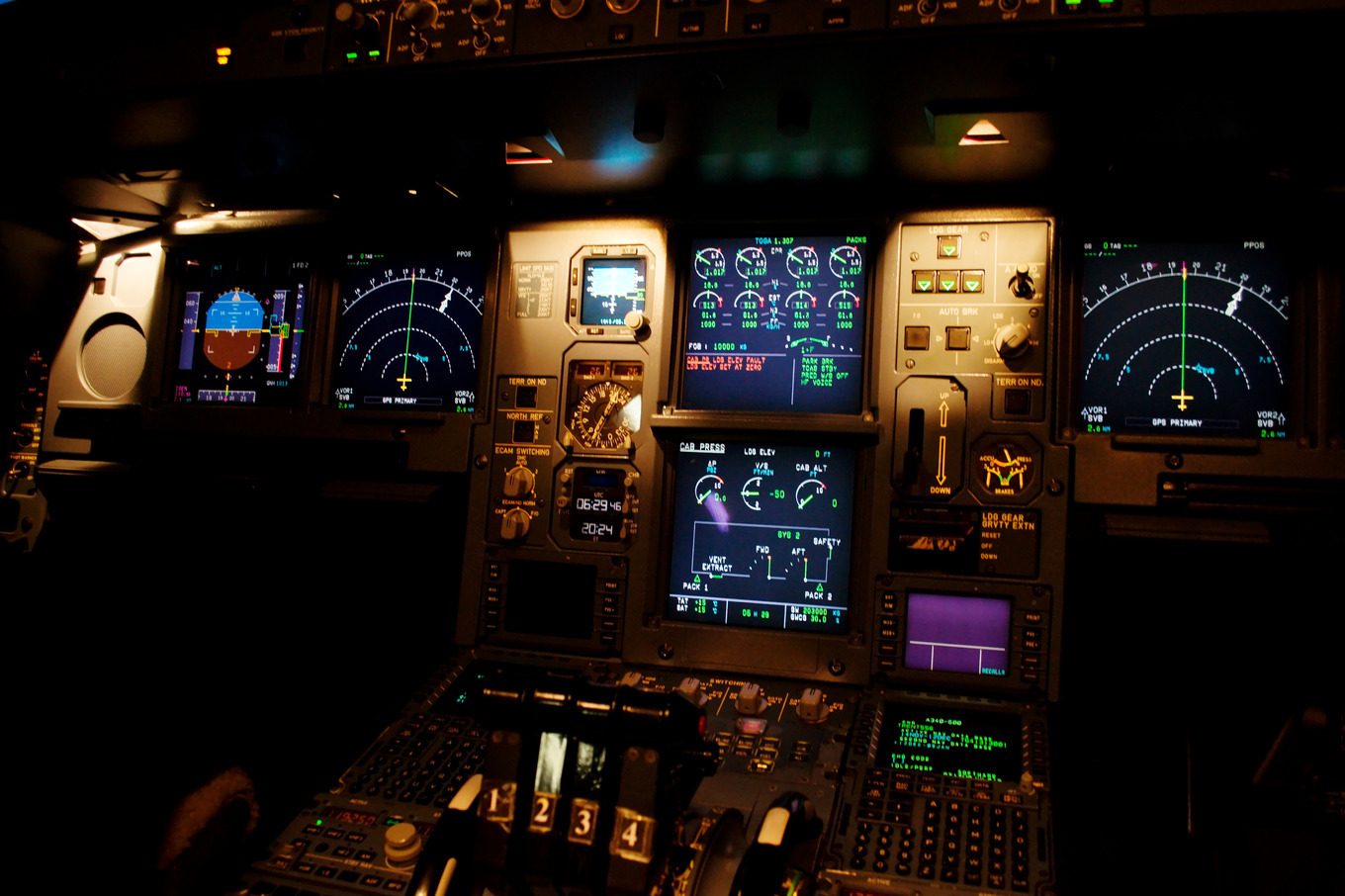 Light from a plane control room featuring cockpit, plane, and airplane ...
