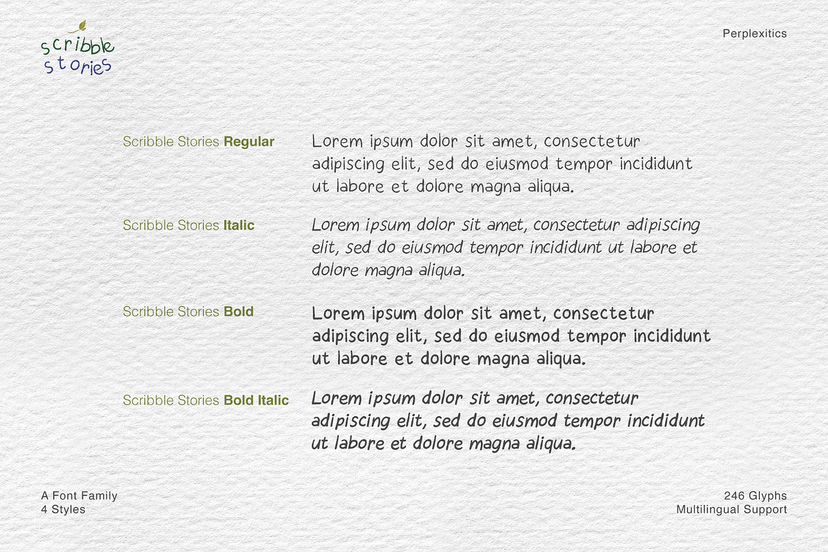 Scribble Stories Oil Pastel Font, a Handwritten Font by Perplexitics