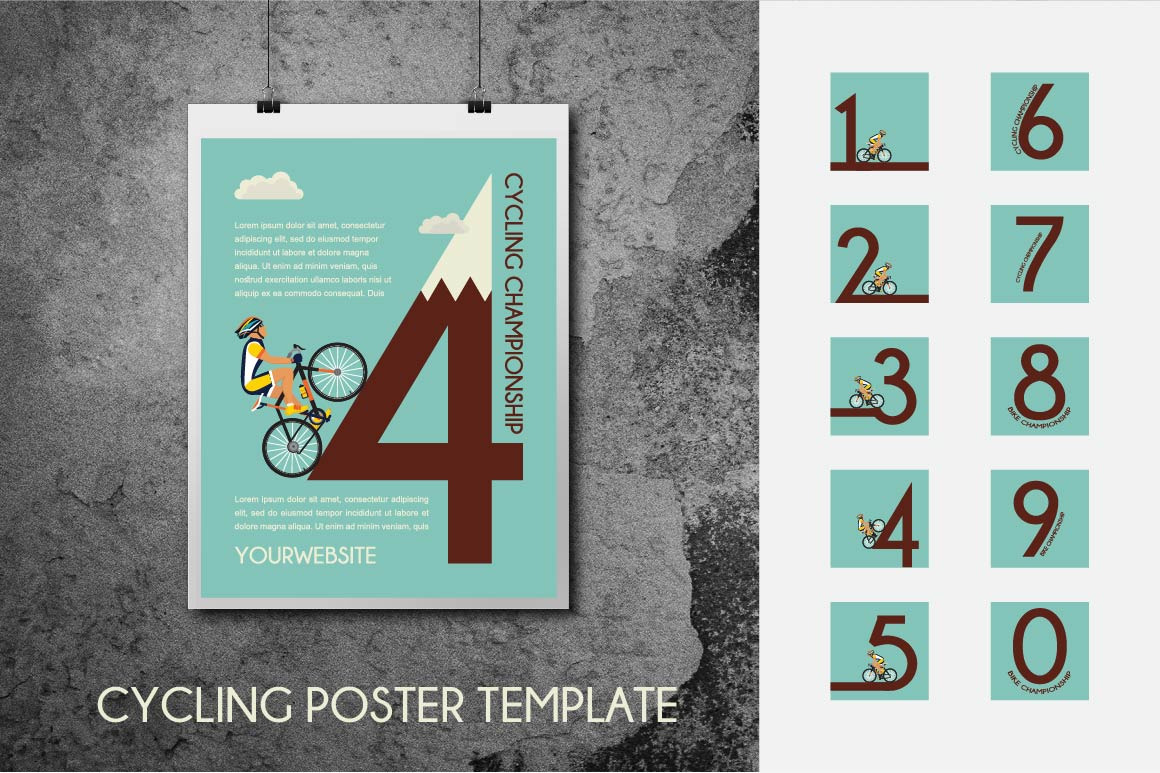 Cycling poster template, a Graphic by jenny lipets