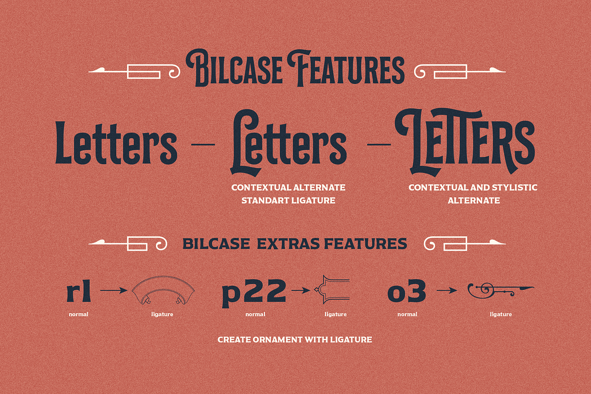 Bilcase Font and Extras, a Font by Ilham Herry