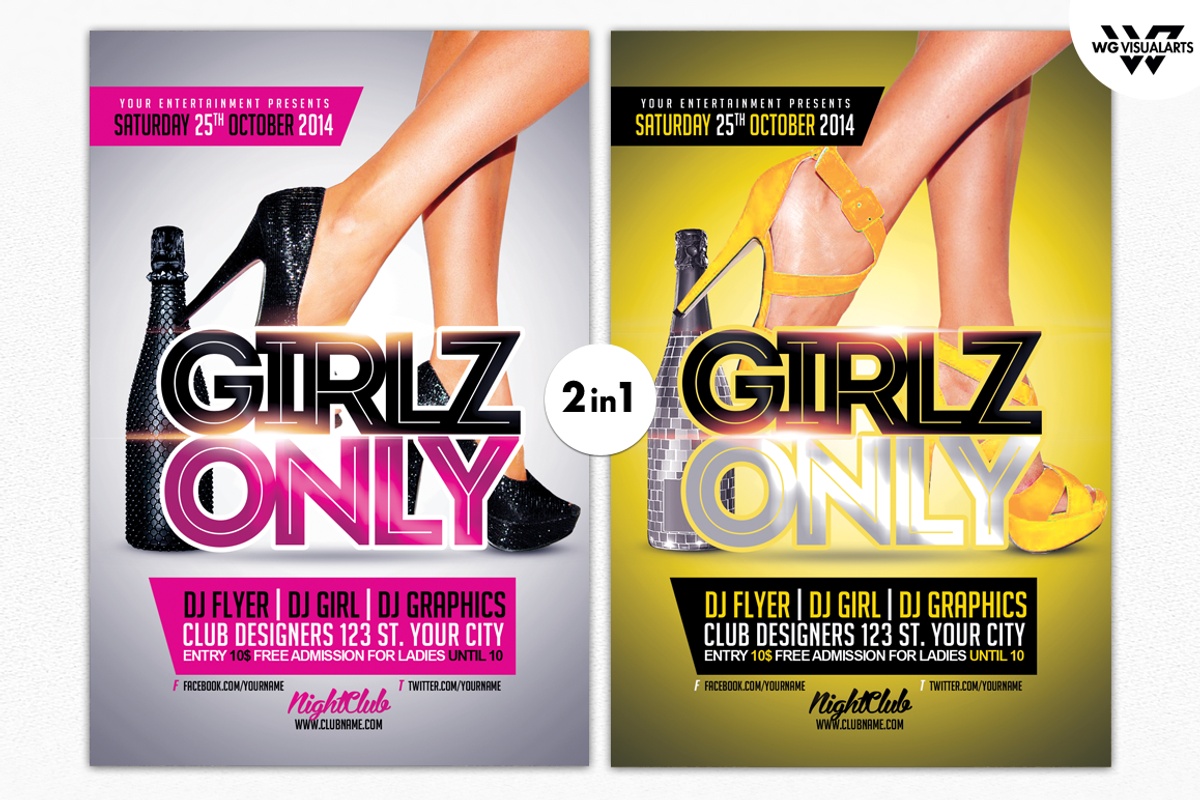 GIRL WOMAN Flyer Bundle, a Flyer Template by WG DESIGN