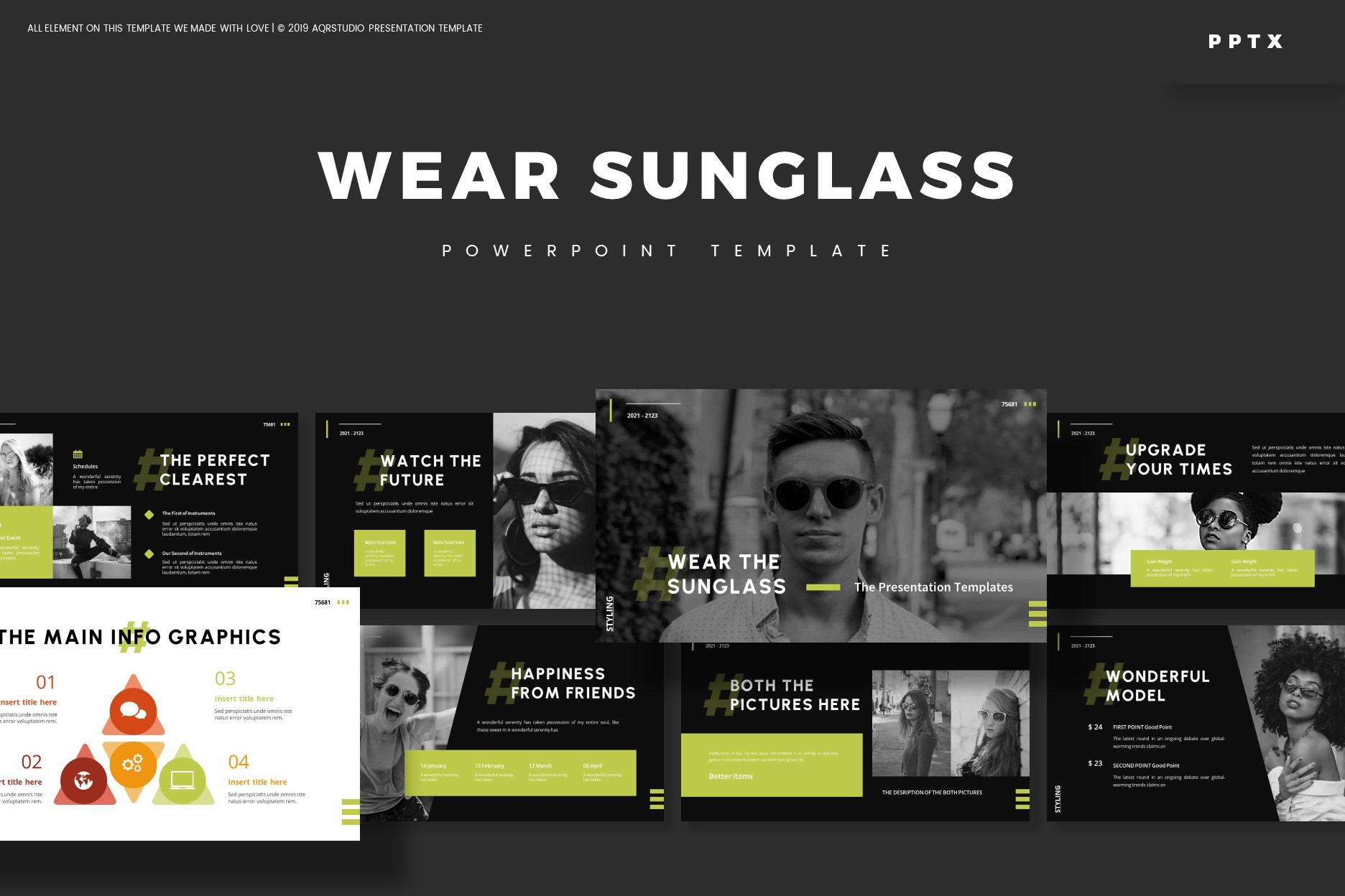 Wear Sunglass - Powerpoint Template, a Presentation Template by AQR Studio