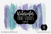 Peacock Watercolor Brush Stroke Set, an Object Graphic by ClipartBrat ...