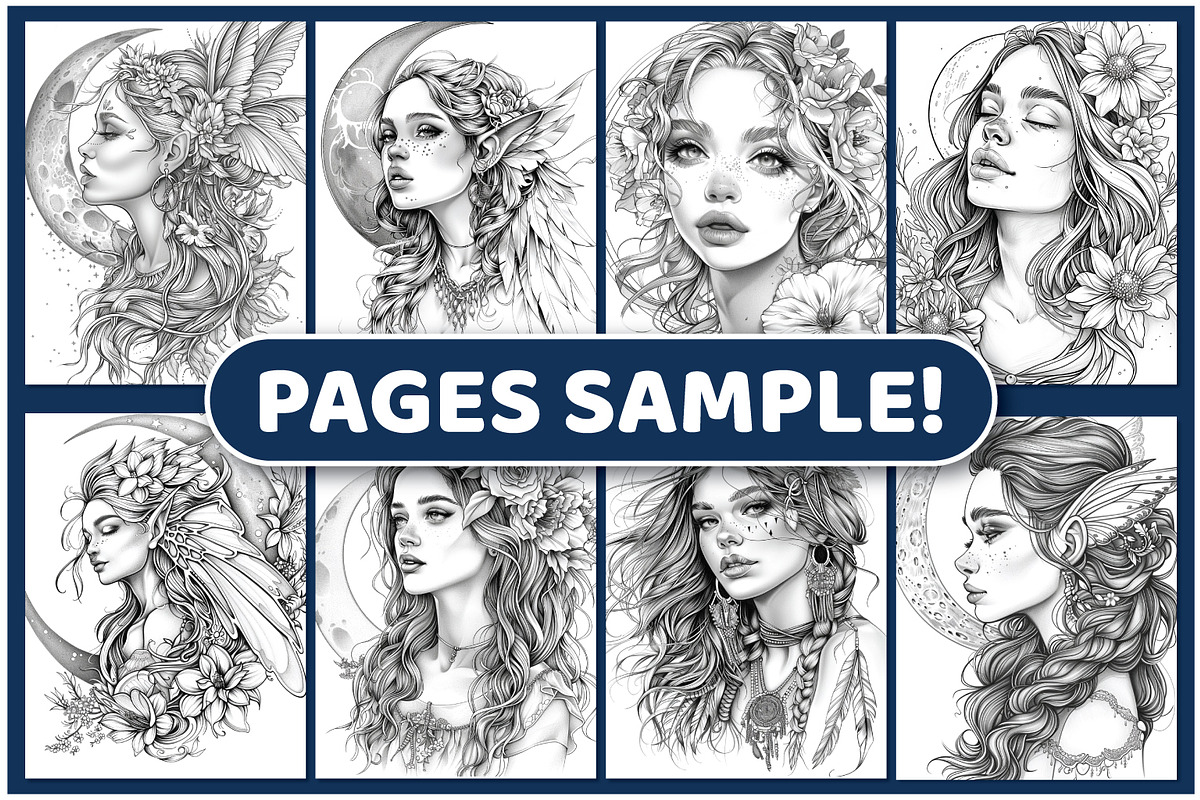 200 Moon Fairy Coloring Pages