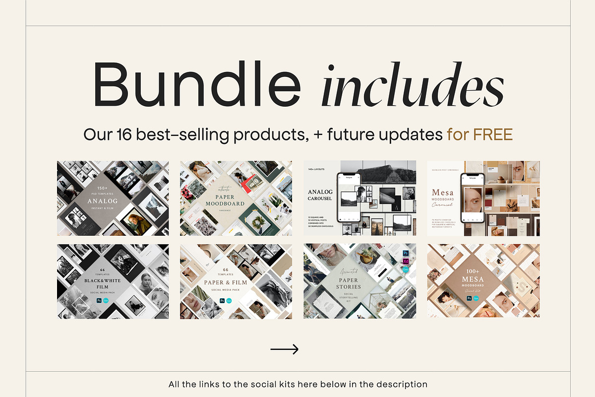 BUNDLE Social Kit BUNDLE Canva and PS