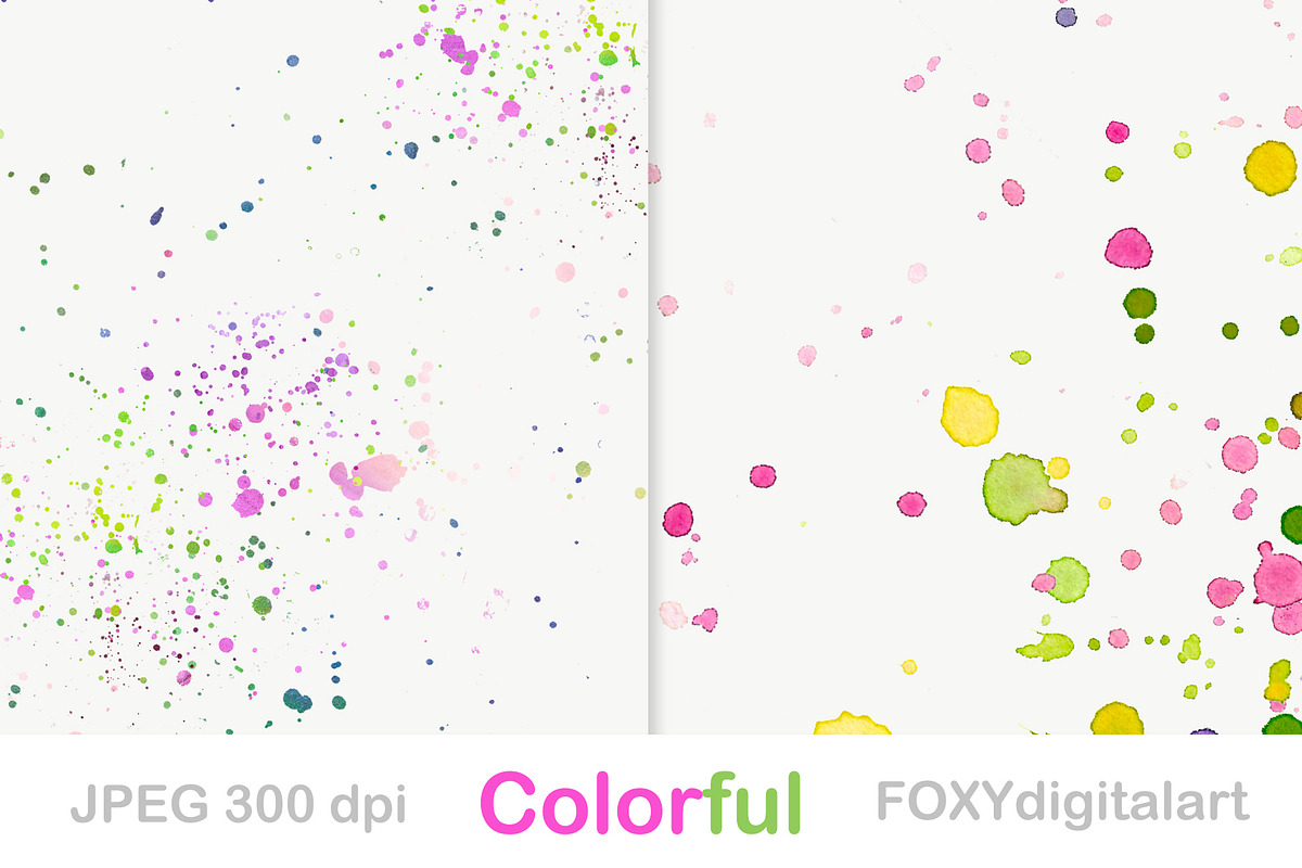 Watercolor paint splatter background, a Texture Graphic by FOXYdigitalart