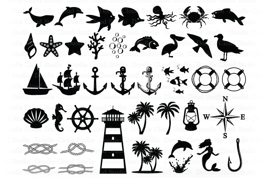 Nautical Theme Bundle SVG Cut Files., an Illustration by Doodle Cloud ...