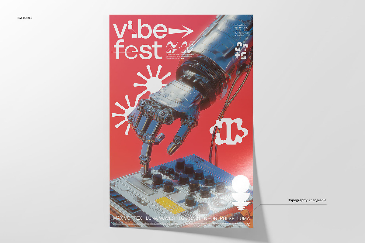 Synthetic Beats Poster Template, a Poster Template by creatsy5
