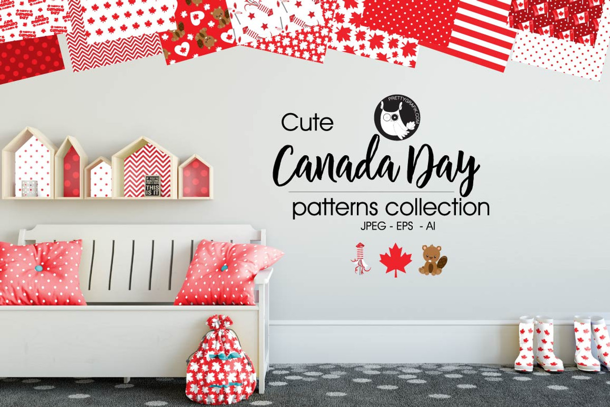 CANADA DAY Pattern collection, an Object Graphic by PrettyPatterns