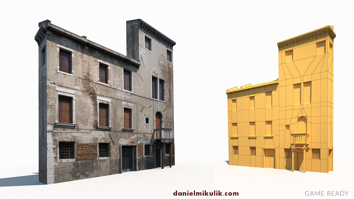 Building Facade 174 Low Poly, an Architecture 3D Model by Daniel Mikulik