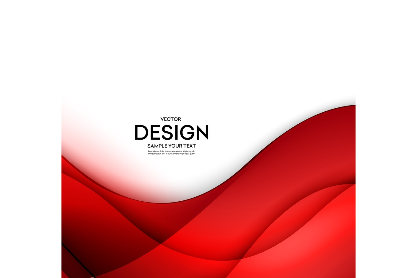 Red vector Template Abstract background with curves lines. For flyer ...