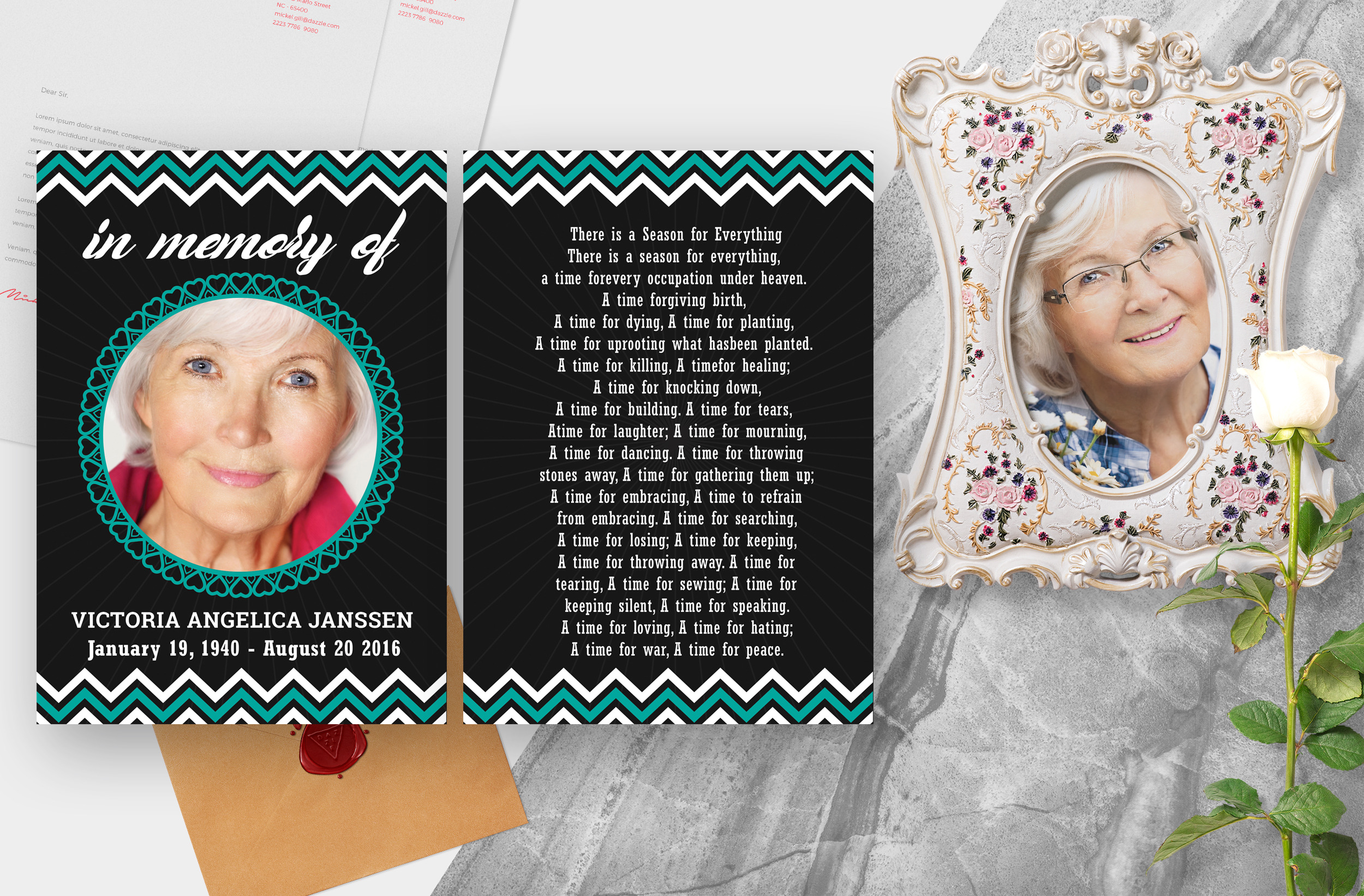 Retro Styles In Memorian Card, a Card Template by Design Addict