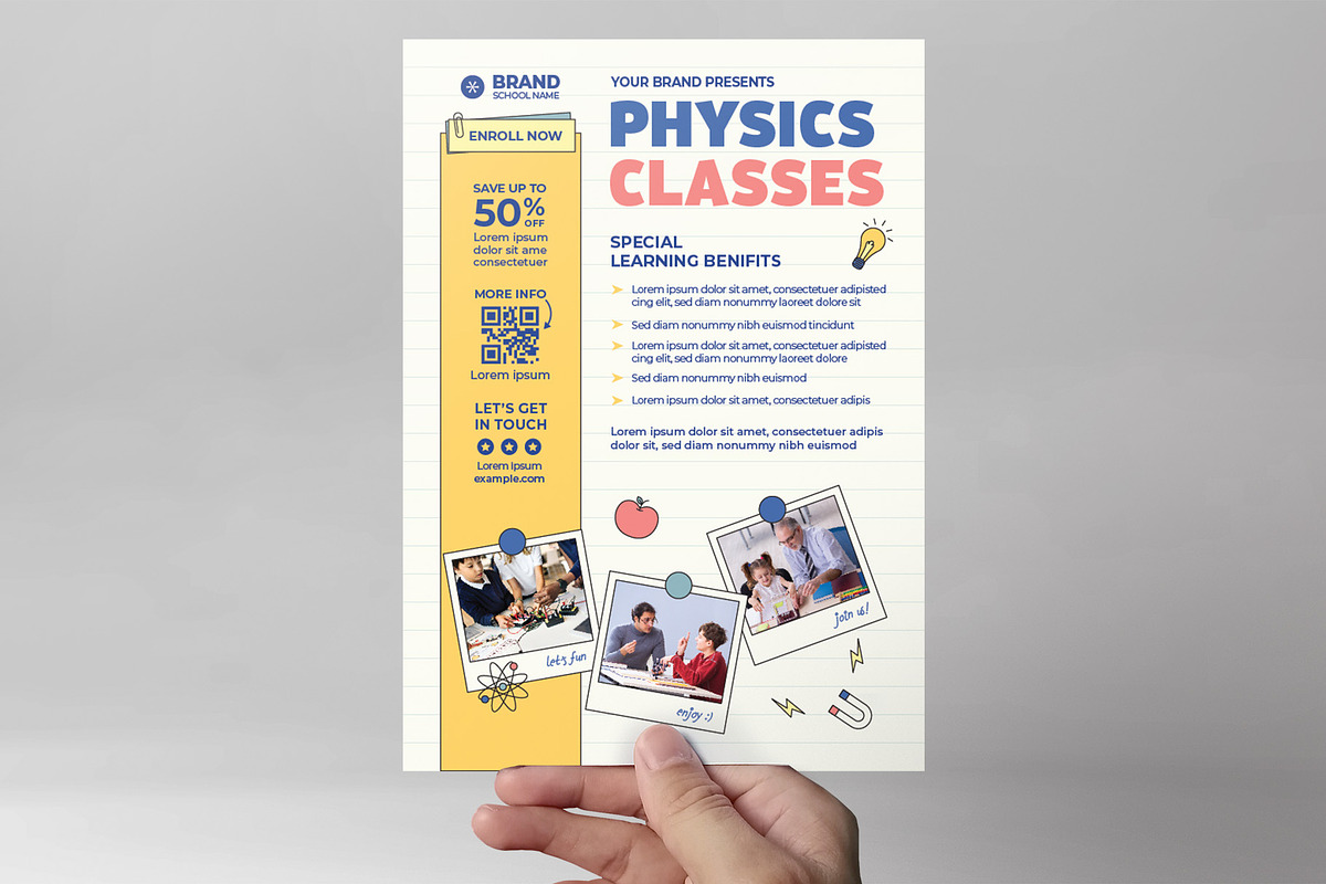 School Science Physics Class Flyer, a Flyer Template by BrandPacks