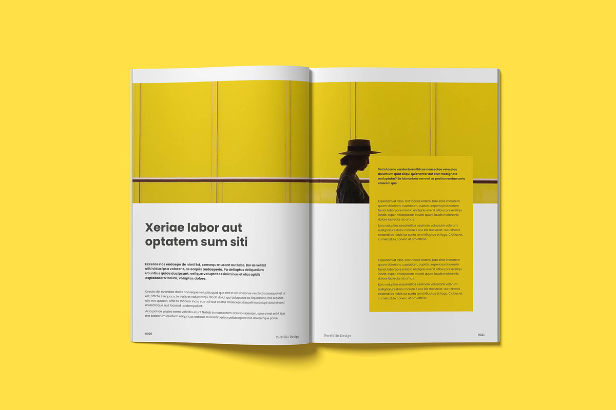 Multipurpose Yellow Portfolio Layout | Creative Market